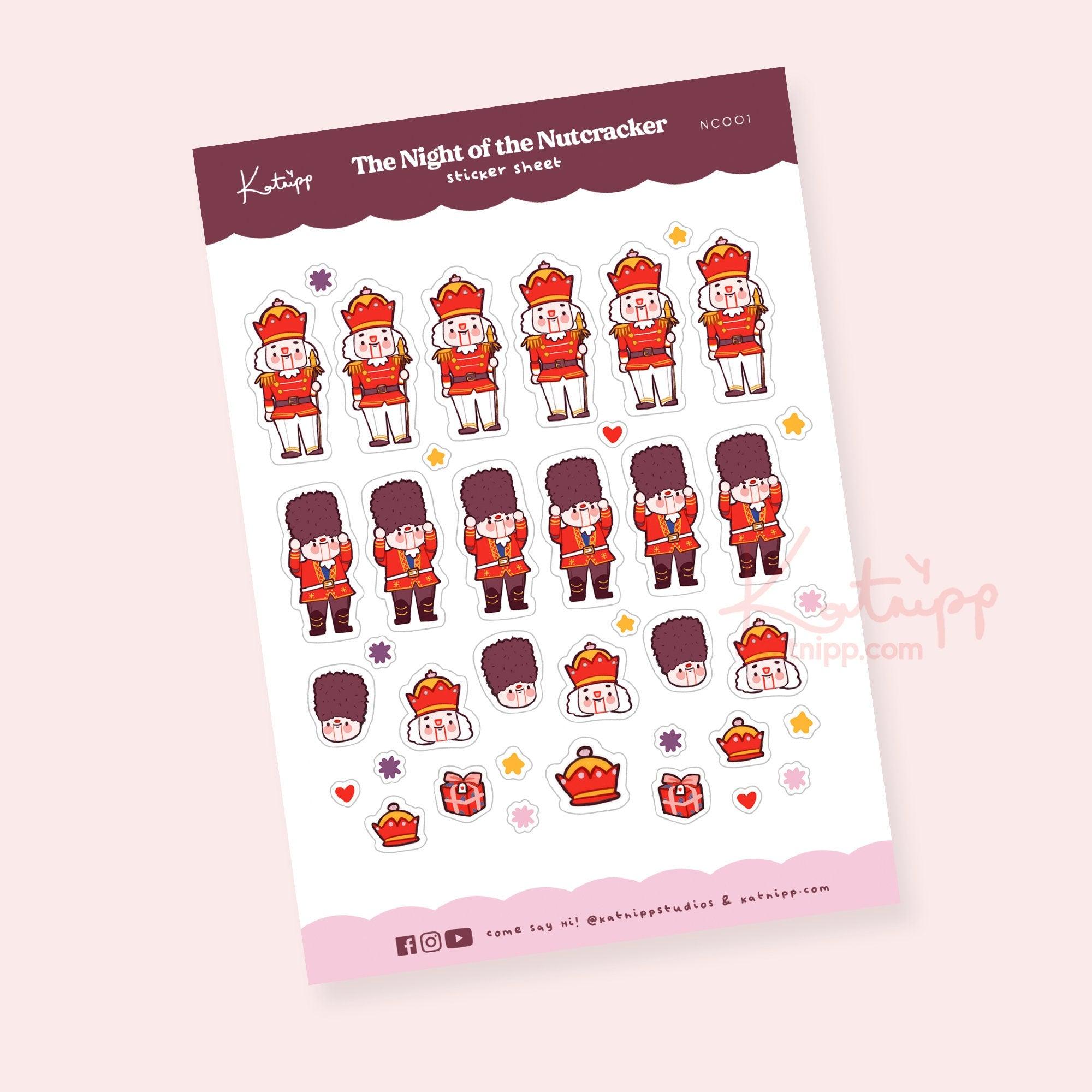 Christmas Nutcracker Sticker Sheet | Kawaii Festive Planner Stickers ...