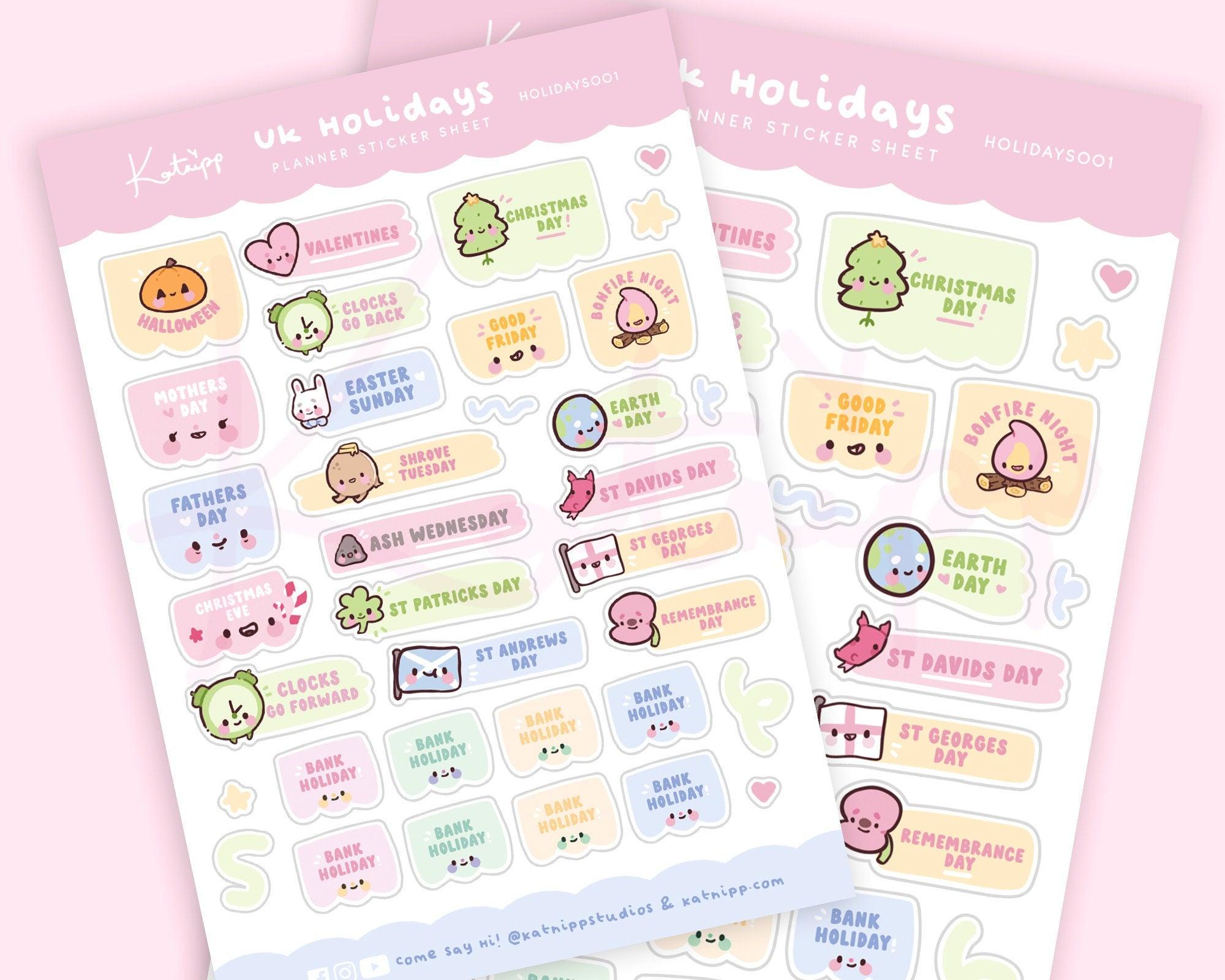 Katnipp A6 Planner Sticker Sheets | Kawaii Planner Stickers – Page 3 ...