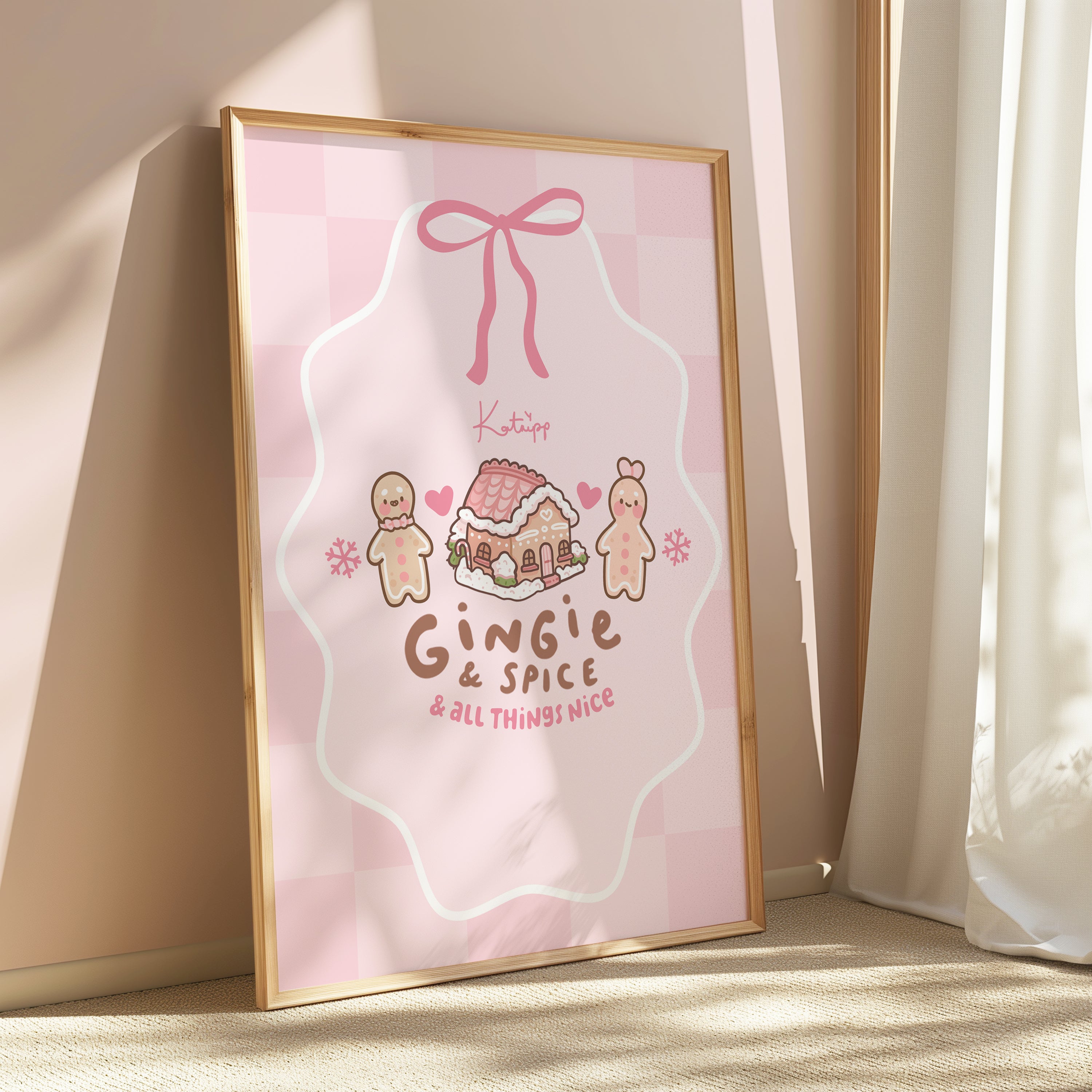 Gingie & Spice & All Things Nice Art Print | Kawaii Christmas Wall Art ...