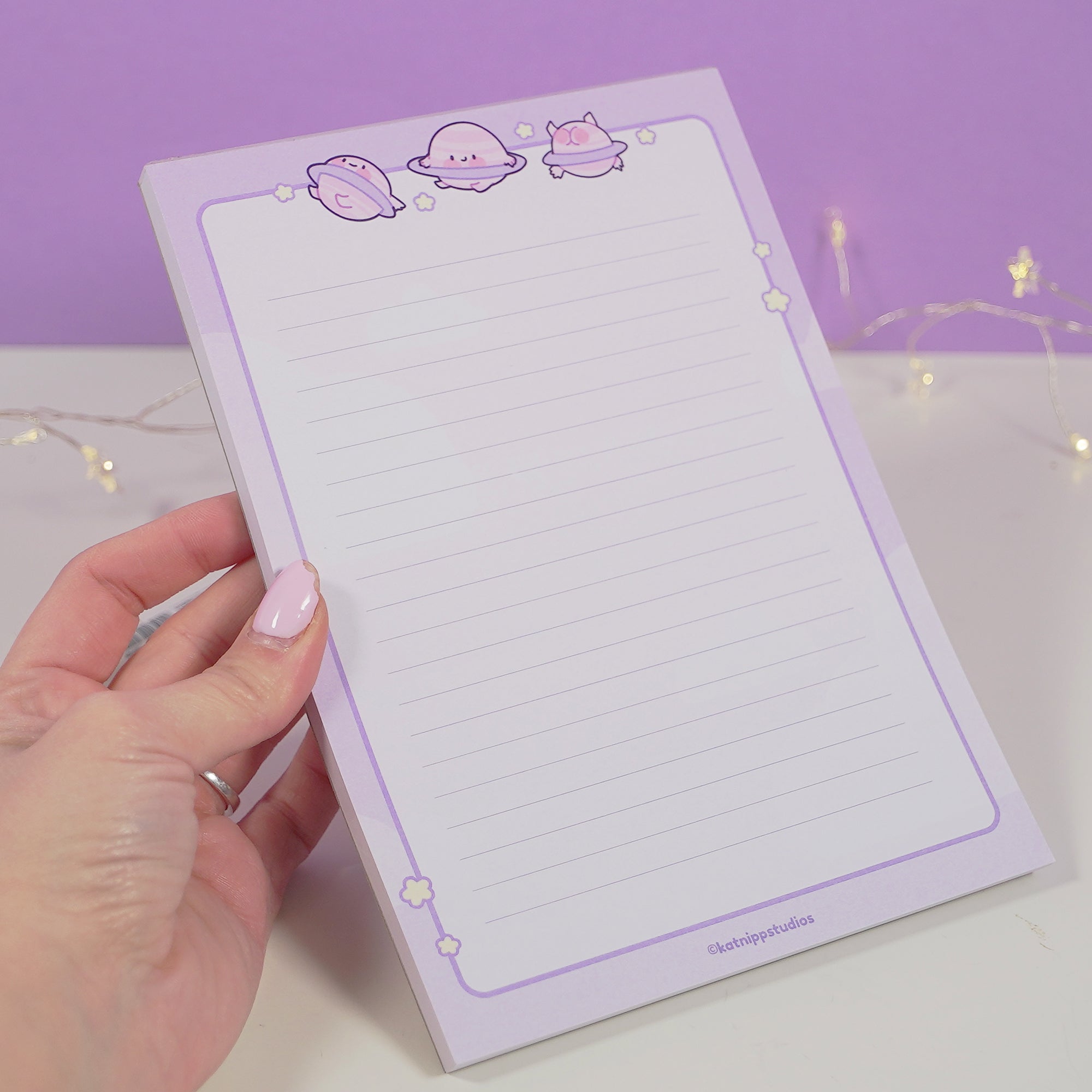 Pocket Planets: Saturns Kawaii Adventure A5 Lined Letter Paper Notepad ...