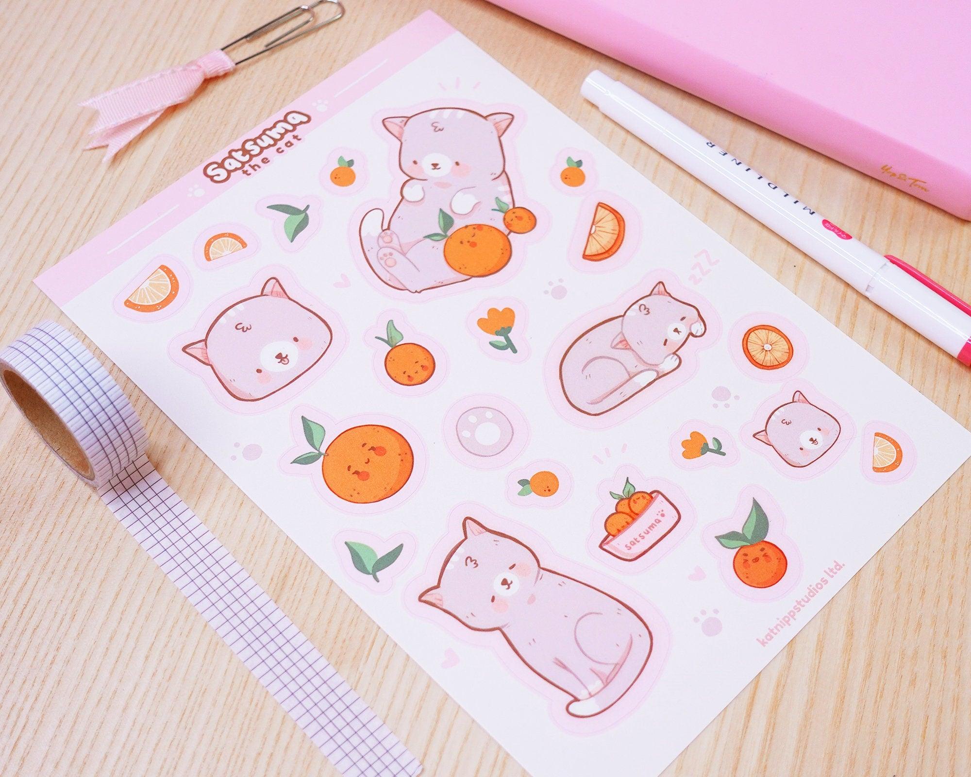 Satsuma the Cat Kawaii Sticker Sheet - Cosy Planner Decor 🐱 – Katnipp ...
